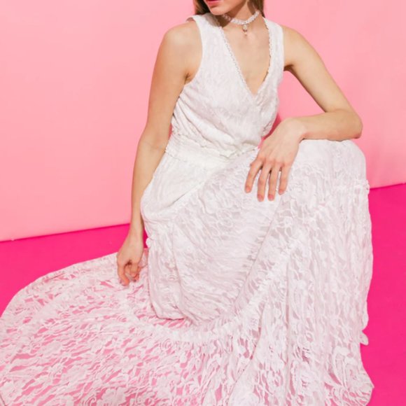 Love Collette | Dresses | Kiss Me More Lace Maxi Dress Wedding Dress ...